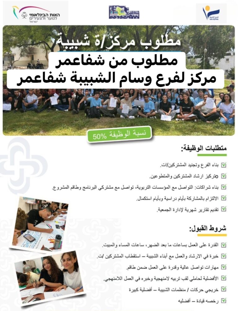 مركز/ة شبيبة - Matlob | مطلوب | מטלוב